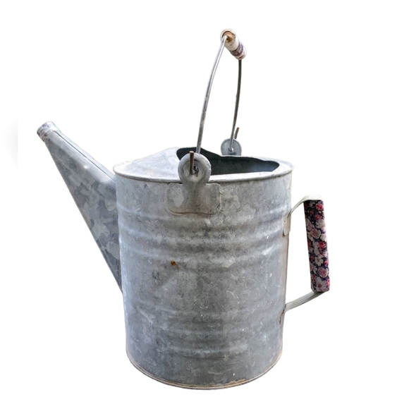 Kitchen | Galvanized Metal Watering Can With Floral Handlesspout | Poshmark